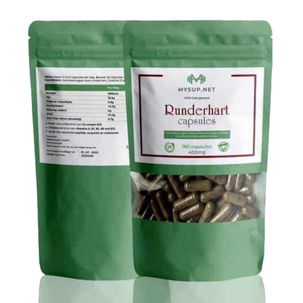 Mysup - Gevriesdroogd Runderhart Capsules | Natuurlijk - Runderlever.nl